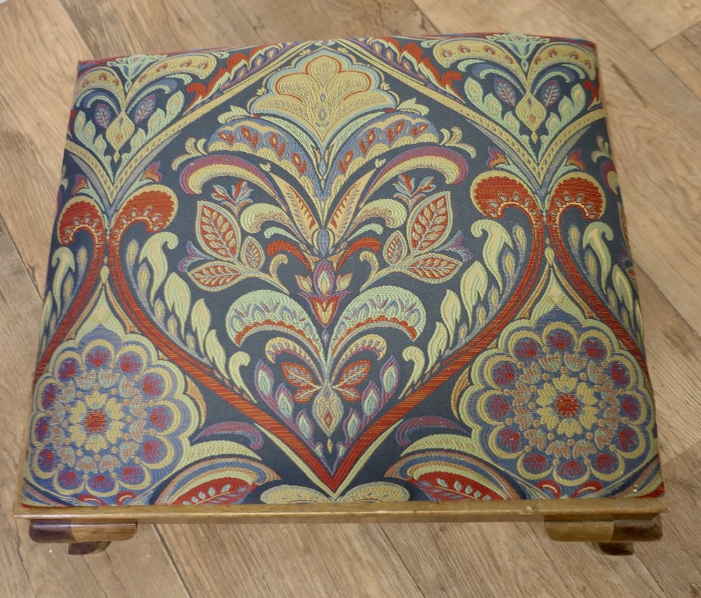 Victorian Art Nouveau Upholstered Footstool , 1890s for sale at Pamono