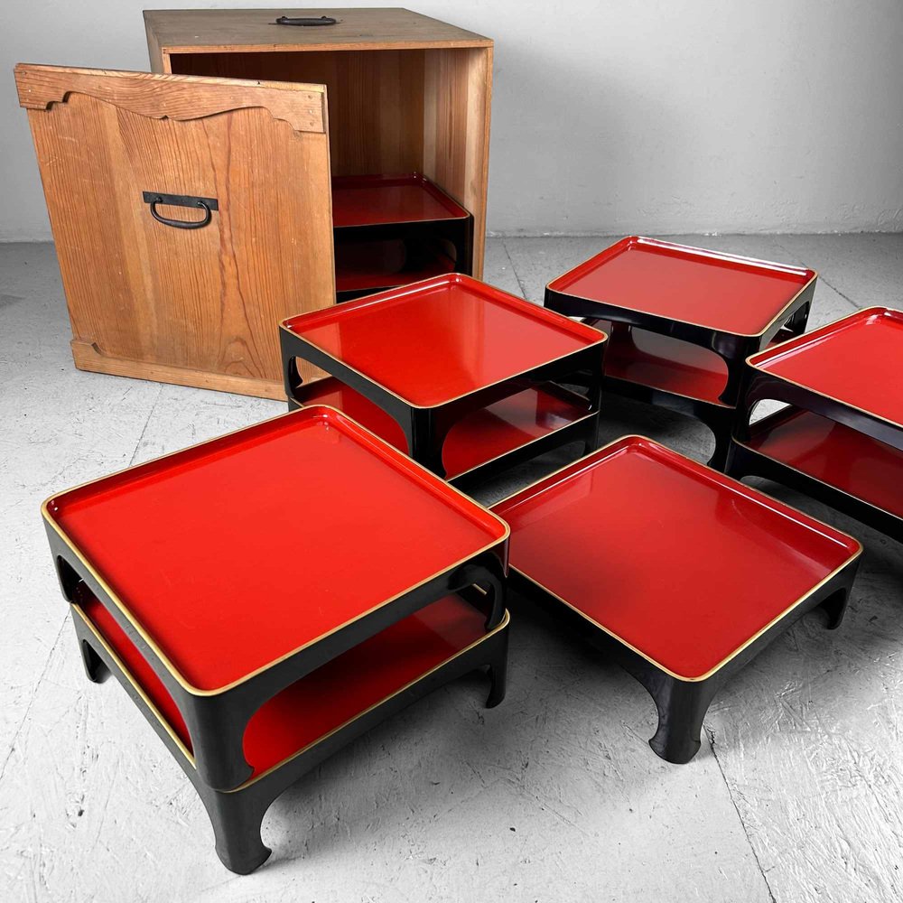 Vintage Japanese Serving Tables, 1920s, Set of 12 for sale at Pamono