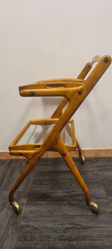 Ash Trolley with Removable Trays by Cesare Lacca, 1950s for sale at Pamono