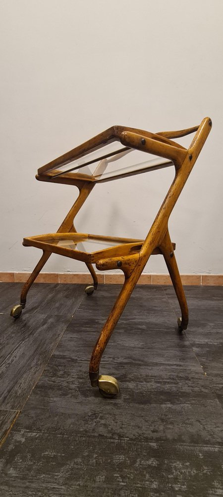 Ash Trolley with Removable Trays by Cesare Lacca, 1950s for sale at Pamono