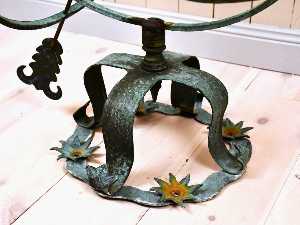 Large Swedish Garden Wrought Copper Sundial, 1950s for sale at Pamono