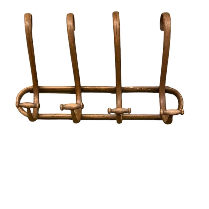 Antique Wall Coat Rack in Bent Wood for sale at Pamono