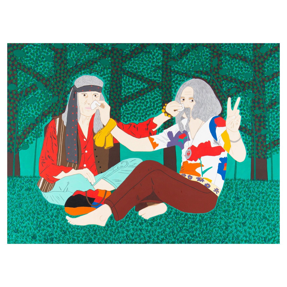 Péter Hecker, Two Old Hippies with Hay Fever Wiping Each Other's Noses ...