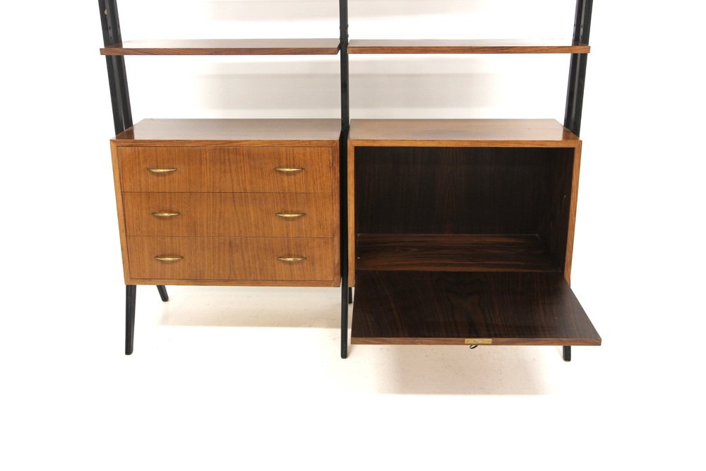 Double Scandinavian Library in Mahogany, 1960s for sale at Pamono