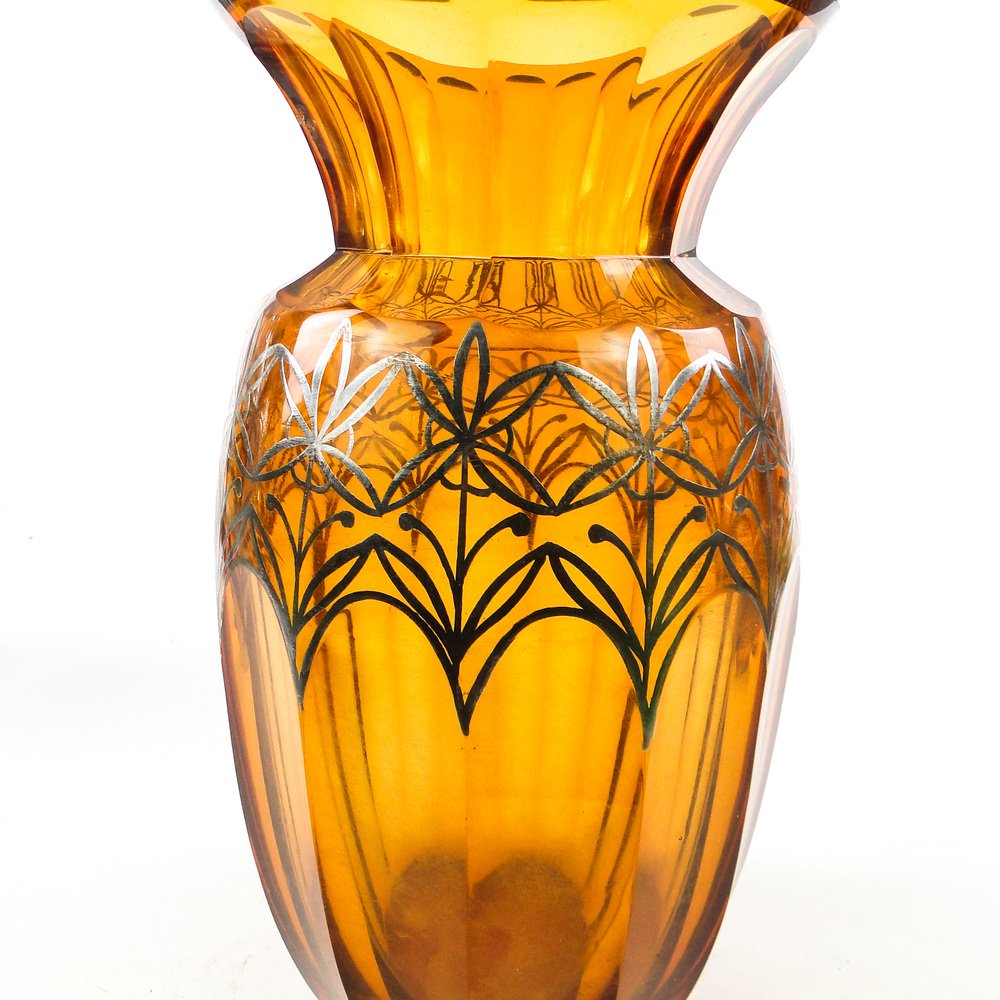 Polish Art Deco Vase from Josephine Glassworks, 1930s for sale at Pamono