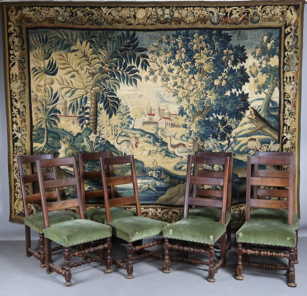 Louis XIII Chairs, 18th Century, Set of 8 for sale at Pamono