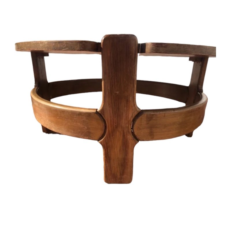 Antique Spanish Round Wooden Console Table for sale at Pamono