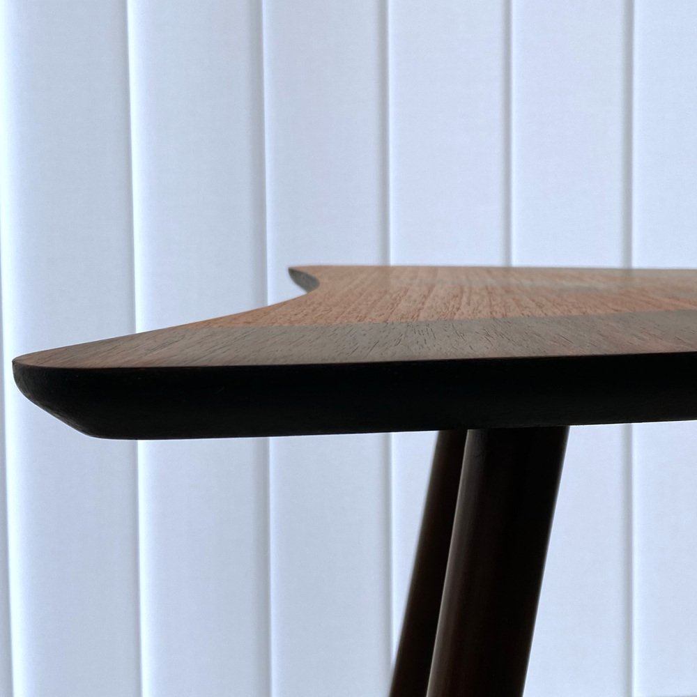 Mid-Century Scandinavian Side Table with Geometric Wooden Inlays ...