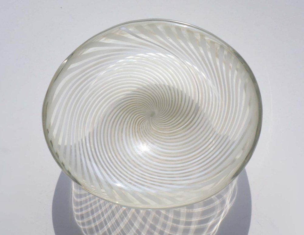 Italian Mezza Filigrana Murano Glass Bowl by Carlo Scarpa for Venini ...