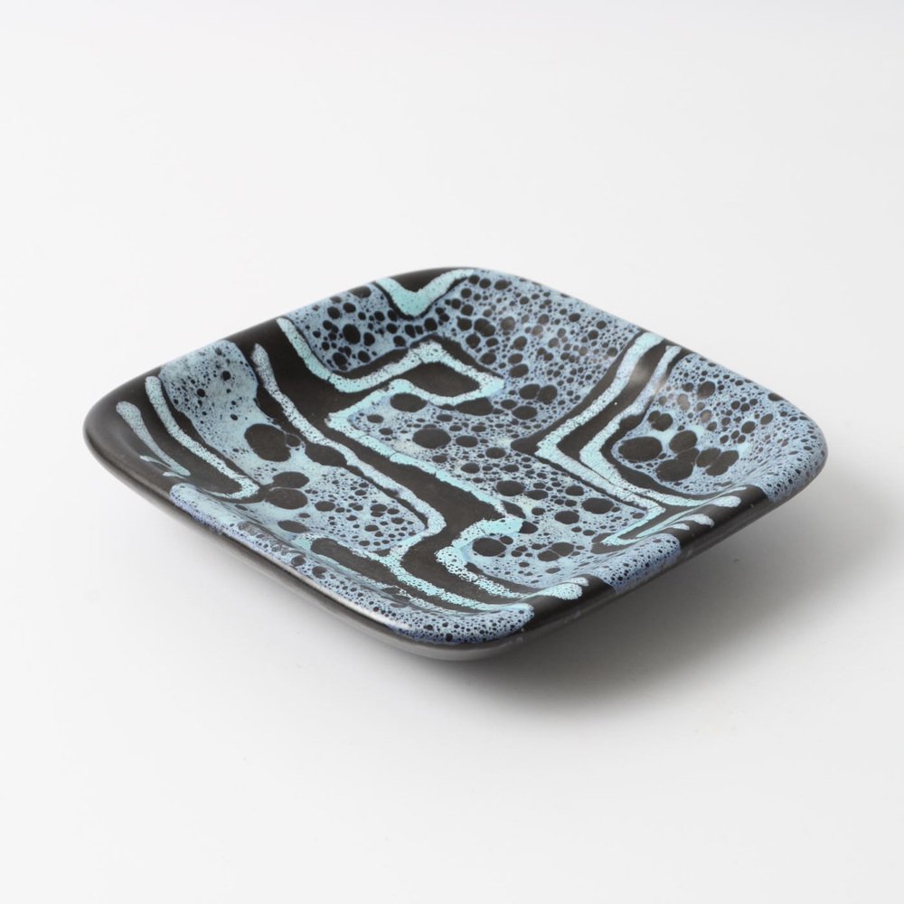 German Fat Lava Plate from VEB Strehla, 1960s for sale at Pamono