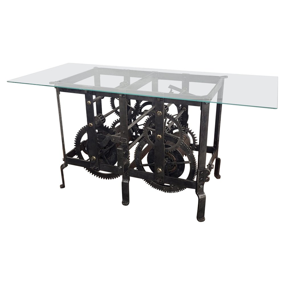 18th Century Italian Wrought Iron Church Tower Turret Clock Console Side Table for sale at Pamono