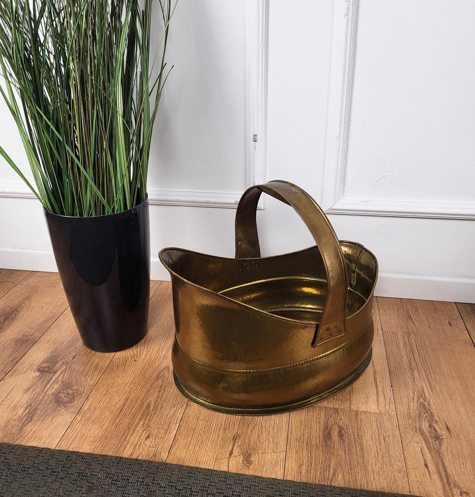 Italian Gilt Brass Bronze Fireplace Wood Log Holder Rack by Milo ...