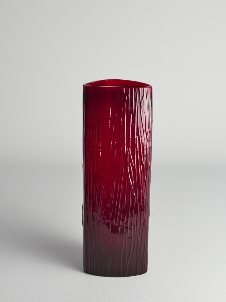 Swedish Red Devil Triangular Glass Vase by Christer Sjögren for ...