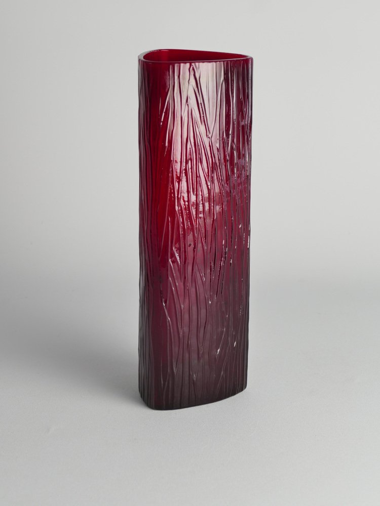 Swedish Red Devil Triangular Glass Vase by Christer Sjögren for ...