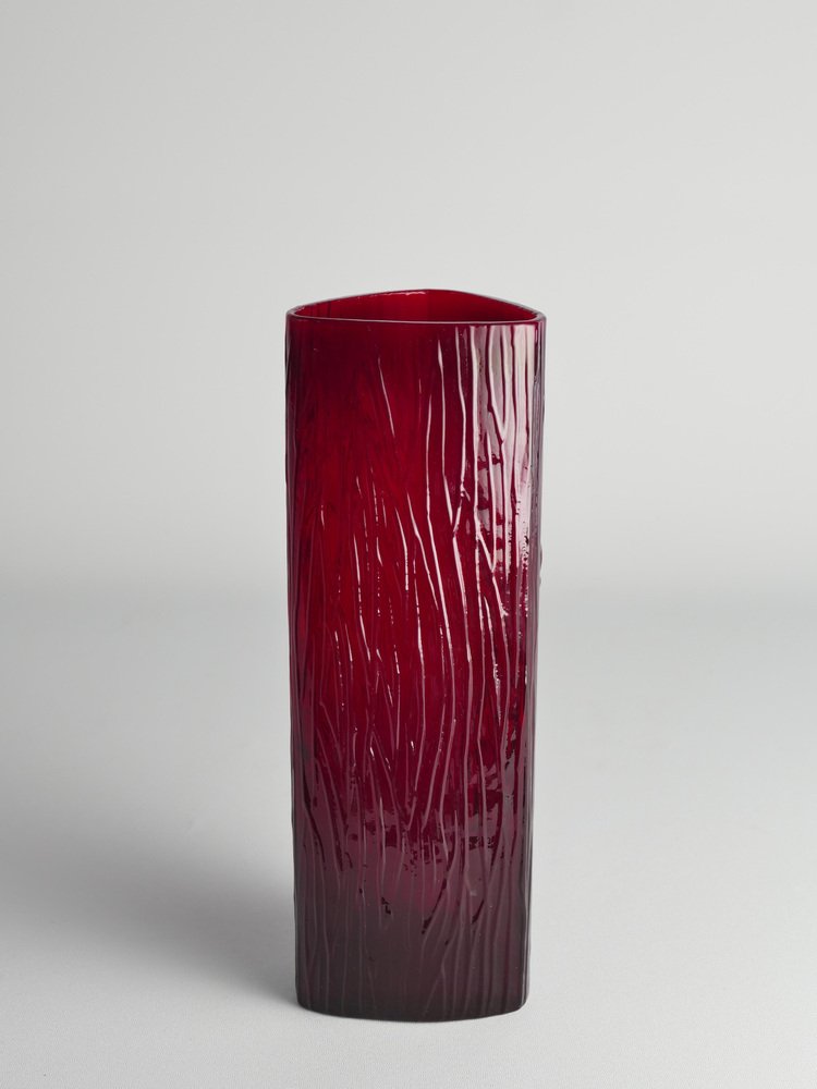 Swedish Red Devil Triangular Glass Vase by Christer Sjögren for ...