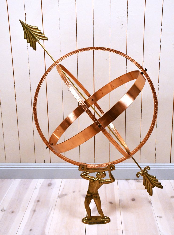 Large Swedish Wrought Copper Garden Sundial, 1960s for sale at Pamono