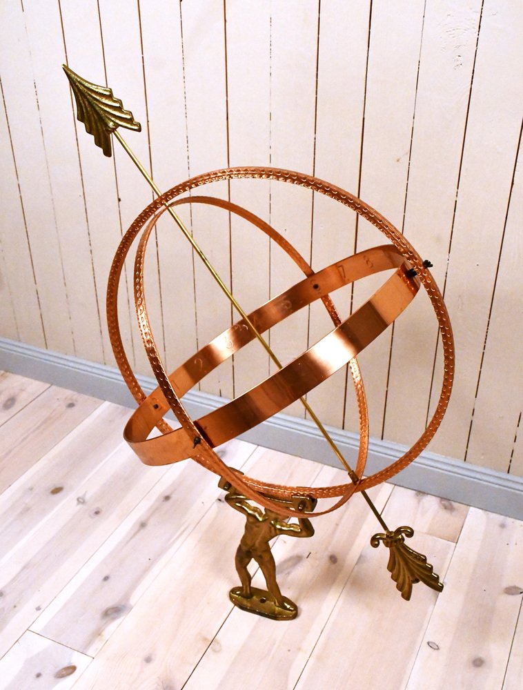 Large Swedish Wrought Copper Garden Sundial, 1960s for sale at Pamono
