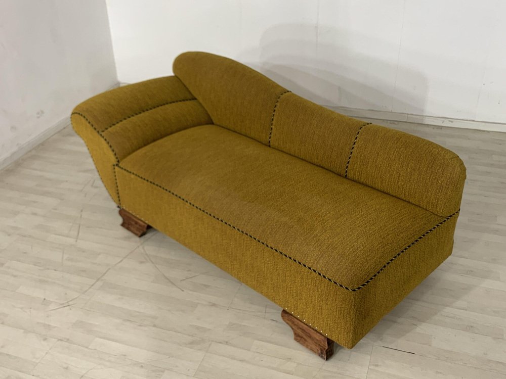 Art Deco Brown Fabric Sofa for sale at Pamono