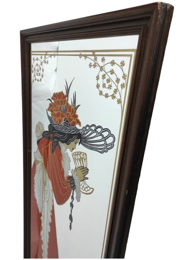 Liberty Style Mirror with Lady, 20th Century for sale at Pamono