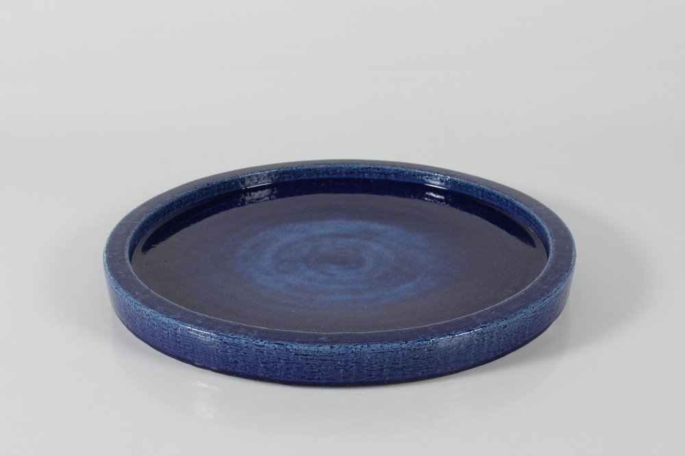 Large Low Stoneware Dish with Deep Blue Glaze by Per Linnemann-Schmidt ...
