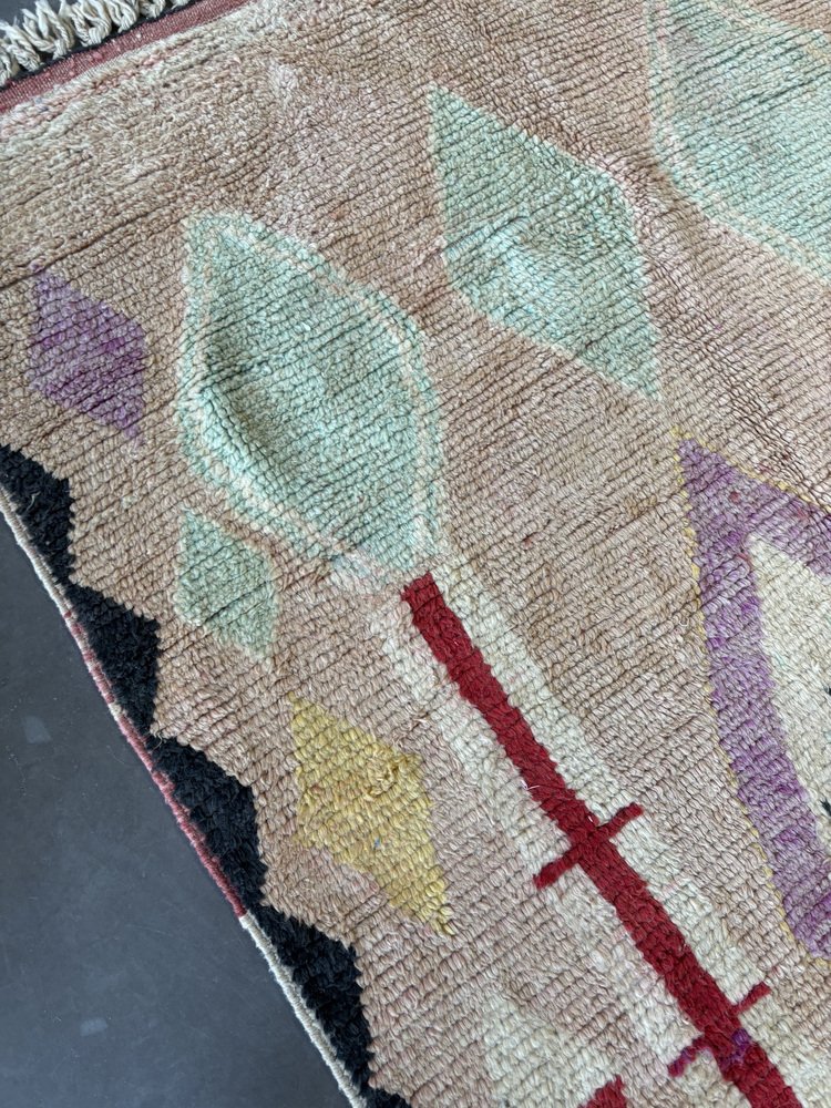 Modern Pink and Tan Boho Moroccan Boujad Berber Area Rug, 2000s for ...