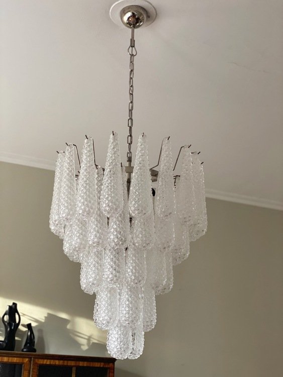Medium Drop Murano Chandelier for sale at Pamono
