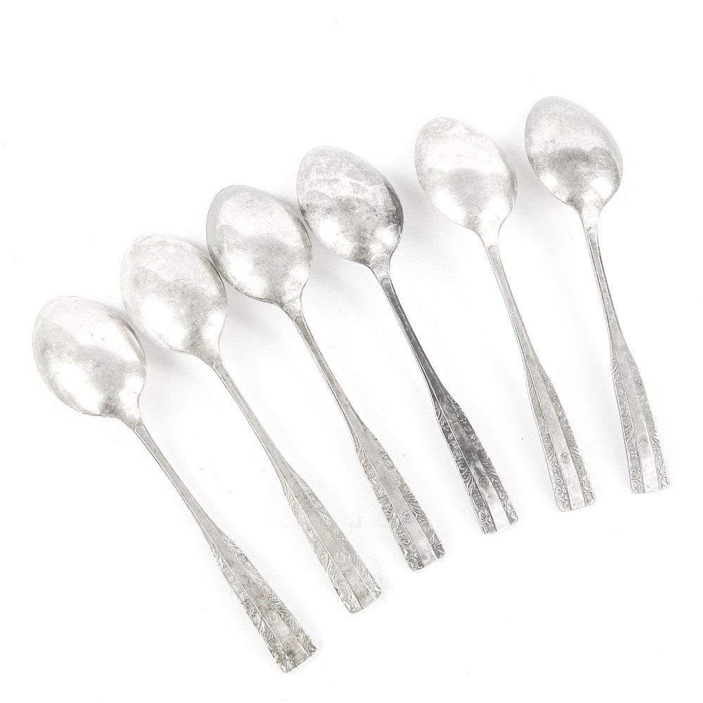 Art Deco Brass Spoons, 1960s, Set of 6 for sale at Pamono