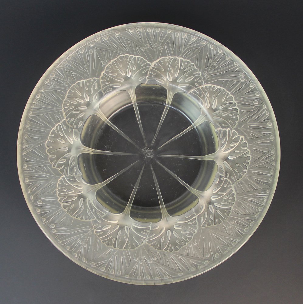 Art Deco Glass Plate by Sabino, 1930s for sale at Pamono