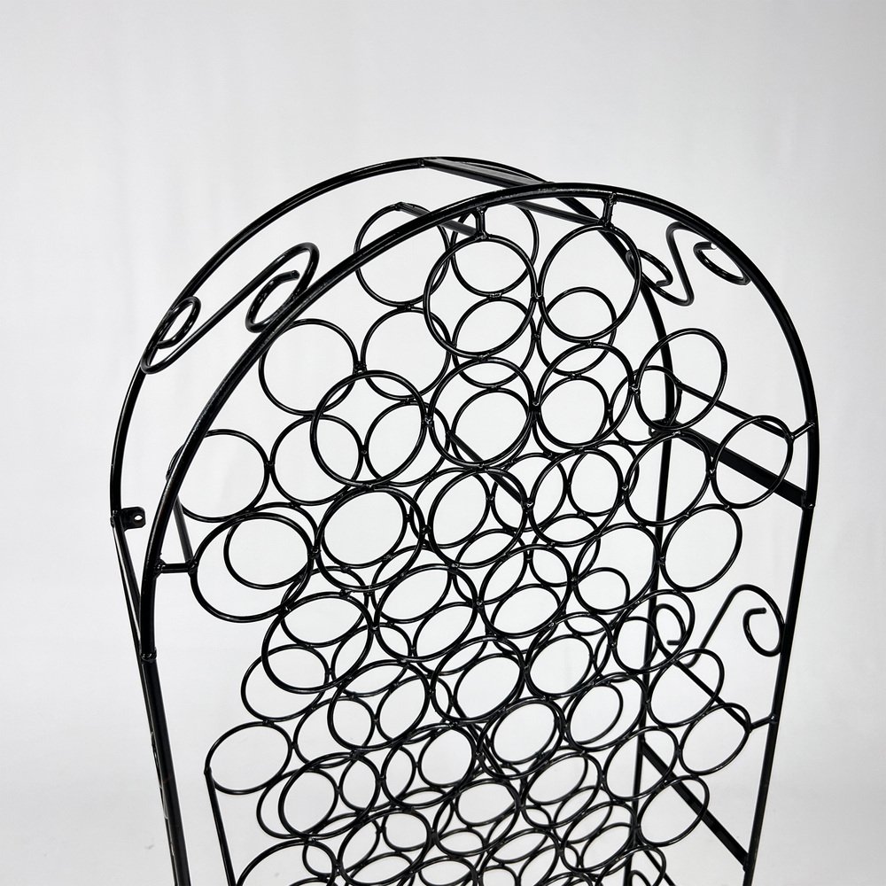 Brocant Black Metal Wine Rack, 1980s for sale at Pamono