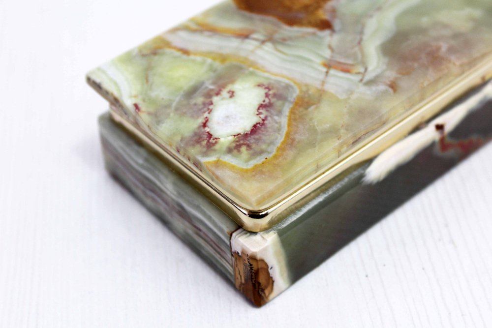 Cigarettes Box in Onyx, Italy, 1960s, Set of 2 for sale at Pamono