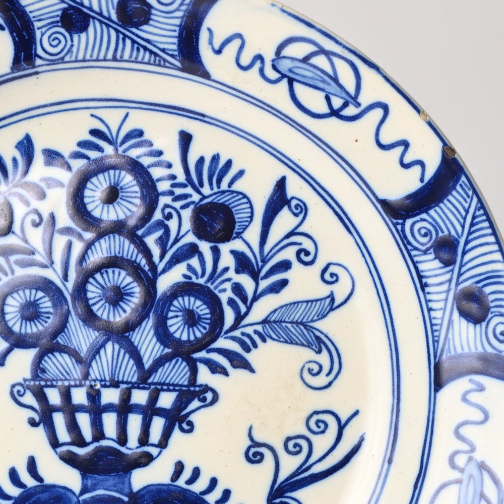 Antique Dutch Delftware Plate, 1700s for sale at Pamono