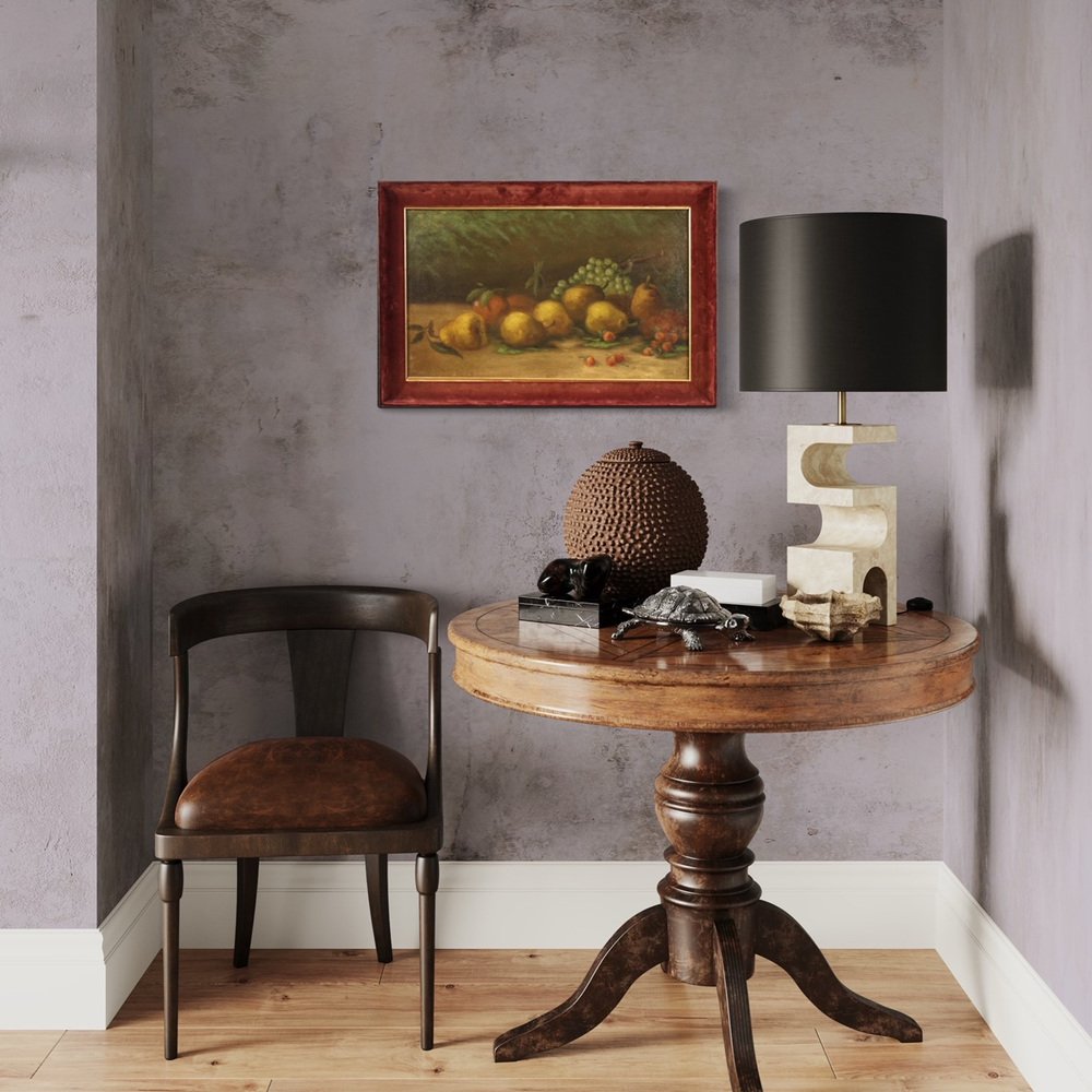 Artista italiano, Natura morta con frutta, 1950, Olio su tela in ...