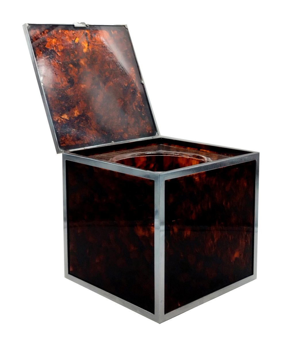 Squared Ice Bucket in Tortoise Shell Effect Acrylic and Chrome by ...