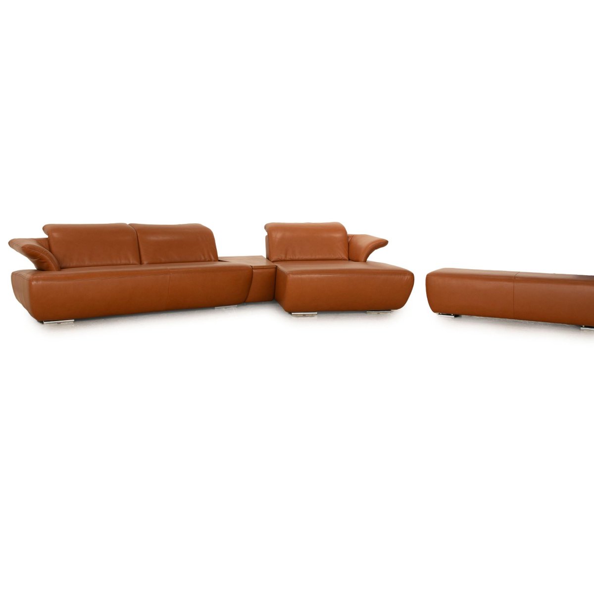 Avanti Leather Corner Sofas in Brown-Orange from Koinor, Set of 2 for ...