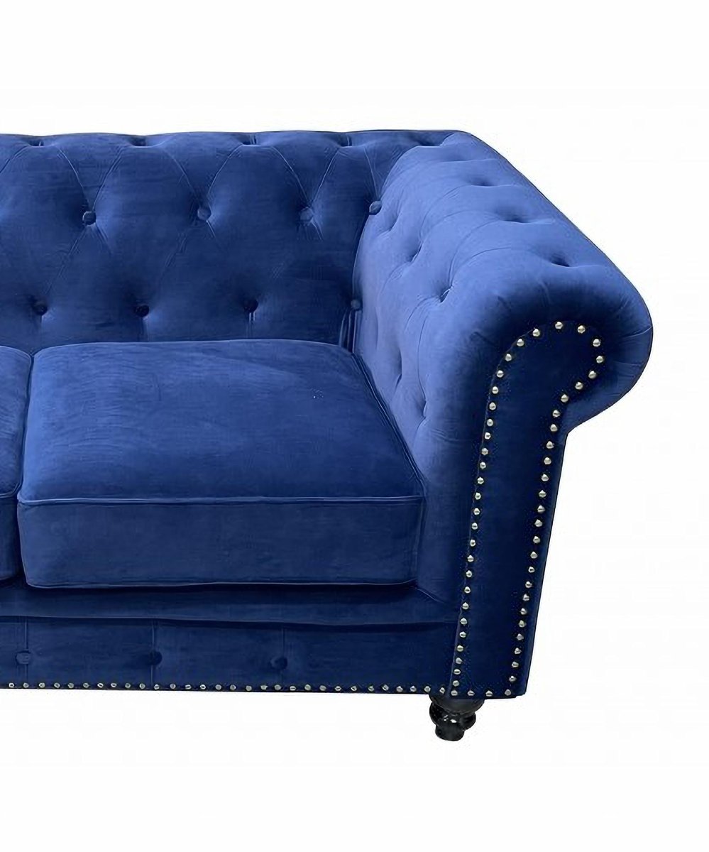 Chester Premium Two-Seater Sofa in Navy Blue Velvet by Europa Antiques ...