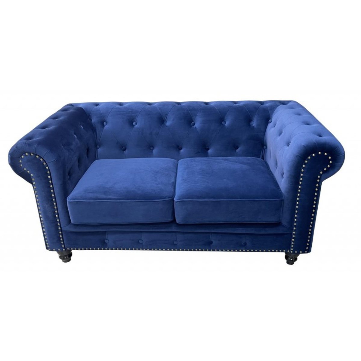 Chester Premium Two-Seater Sofa in Navy Blue Velvet by Europa Antiques ...