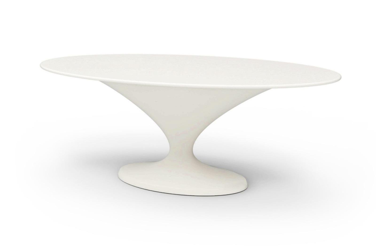Design Oval Dining Table in White Matte by Europa for sale at Pamono