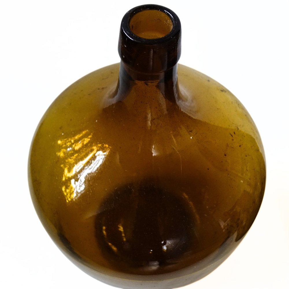 Large Vintage Brown Glass Damejeanne with Wooden Frame, Sweden, 1900s ...