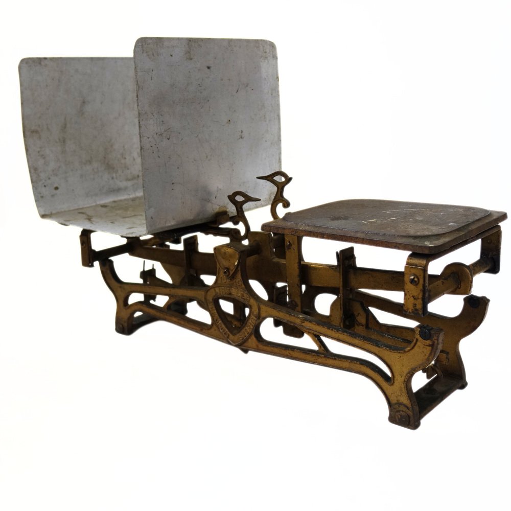 Antique Painted Cast Iron Scale from Lindells Jönköping, 1900s, Set of ...