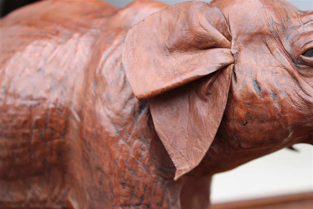 Elephant Covered in Calfskin Leather, 1950s for sale at Pamono