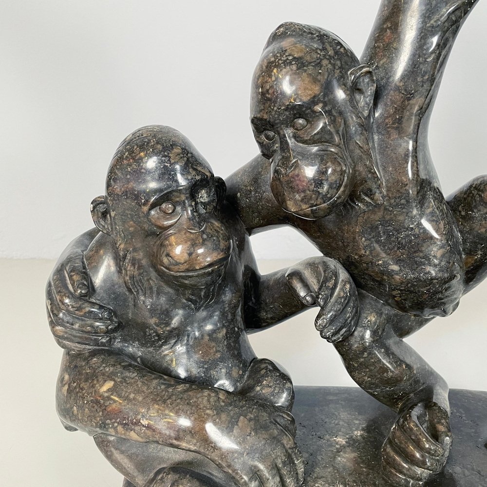 Italian Artist, Sculpture of Monkeys, Mid-20th Century, Marble for sale ...