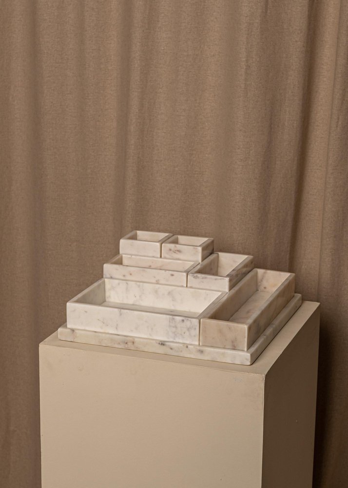 Le Carré White Marble Organizer by Simone & Marcel for sale at Pamono