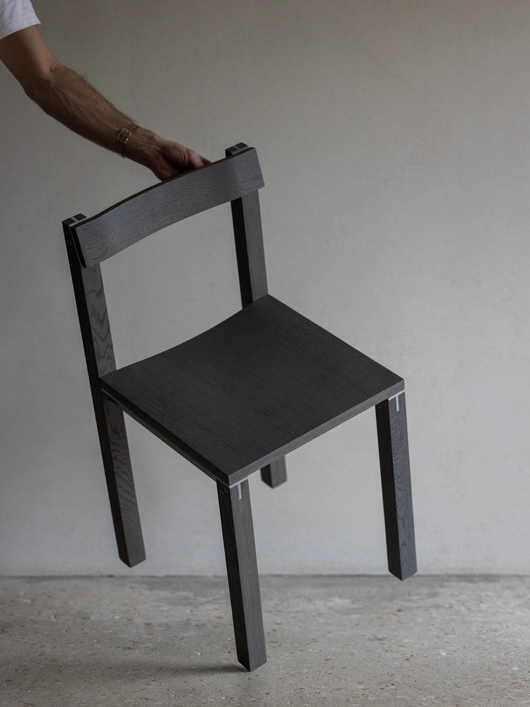 Tal Chairs in Grey Oak by Léonard Kadid for Kann Design, Set of 8 for ...
