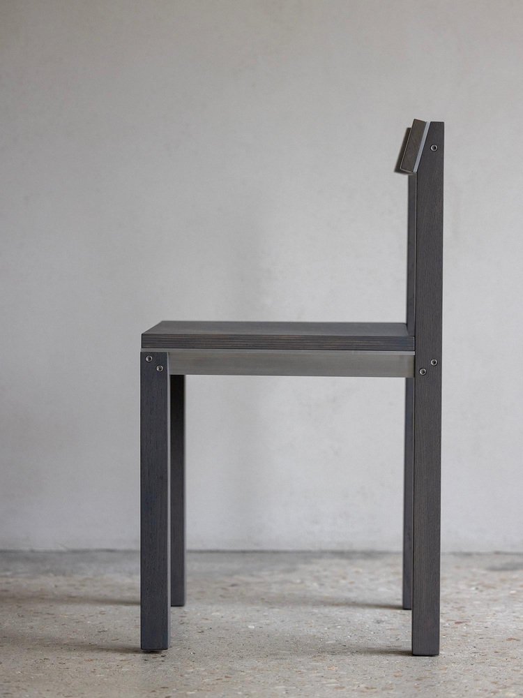 Tal Chairs in Grey Oak by Léonard Kadid for Kann Design, Set of 8 for ...