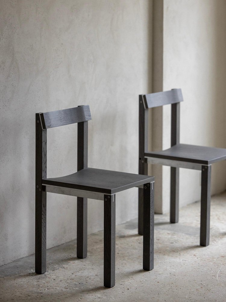 Tal Chairs in Grey Oak by Léonard Kadid for Kann Design, Set of 8 for ...