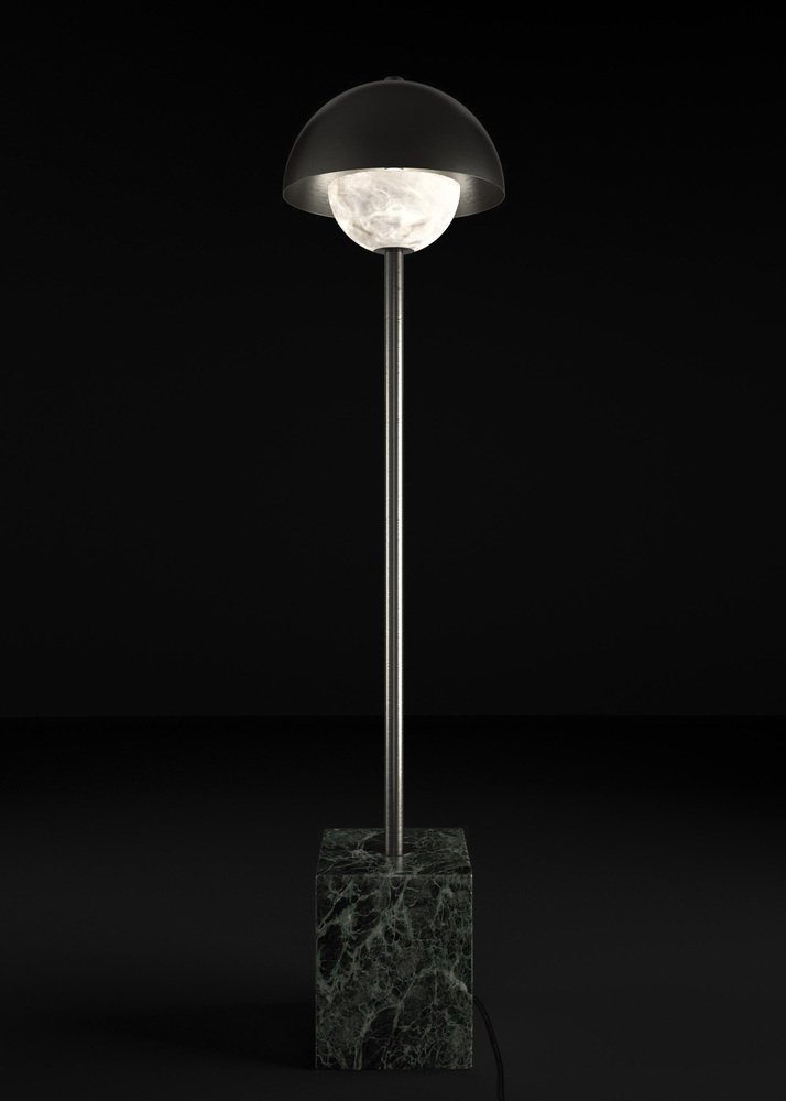 Apollo Floor Lamp in Brushed Black Metal by Alabastro Italiano for sale ...