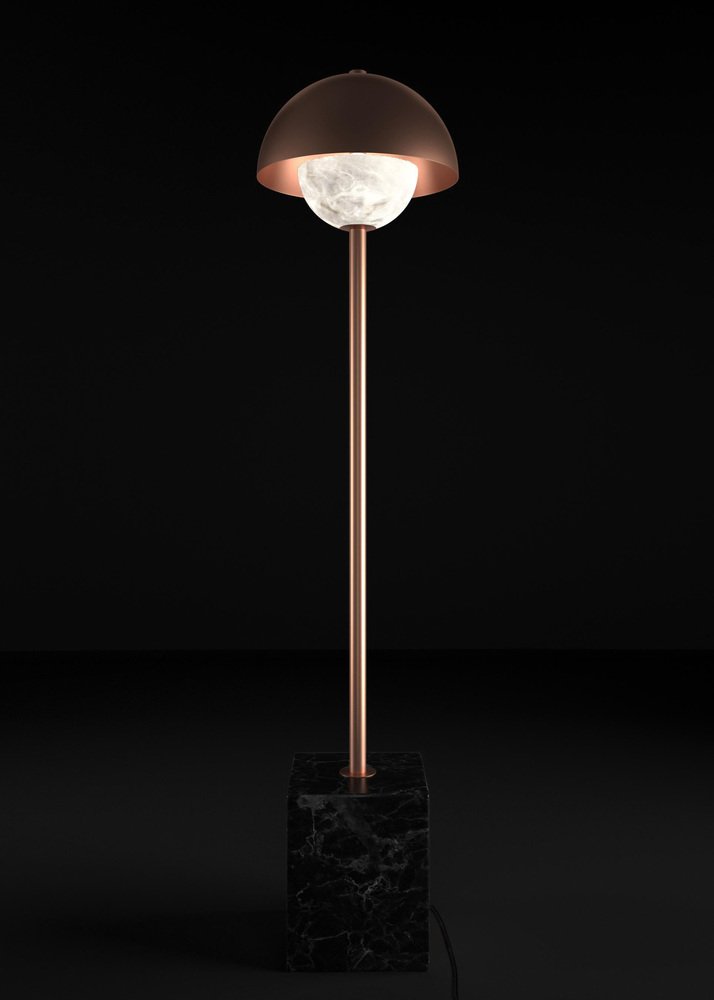 Apollo Floor Lamp in Copper by Alabastro Italiano for sale at Pamono