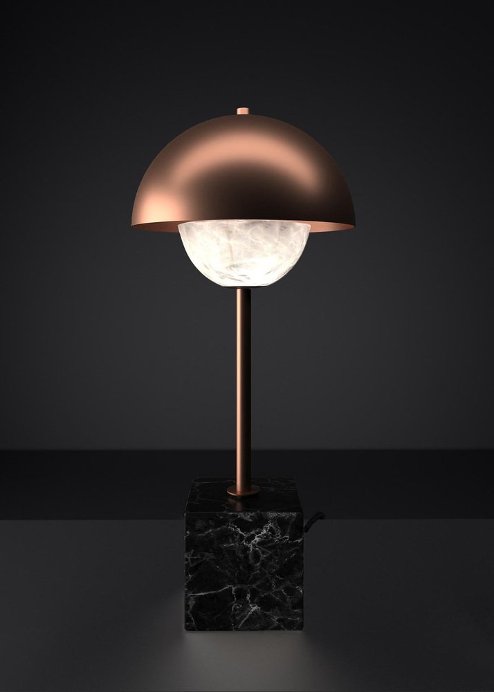 Apollo Table Lamp in Copper by Alabastro Italiano for sale at Pamono