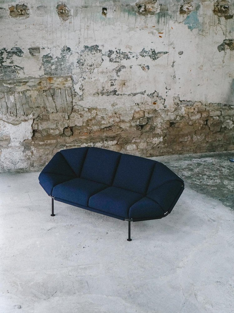 Navy Blue Atlas 2-Seater Sofa by Kann Design for sale at Pamono