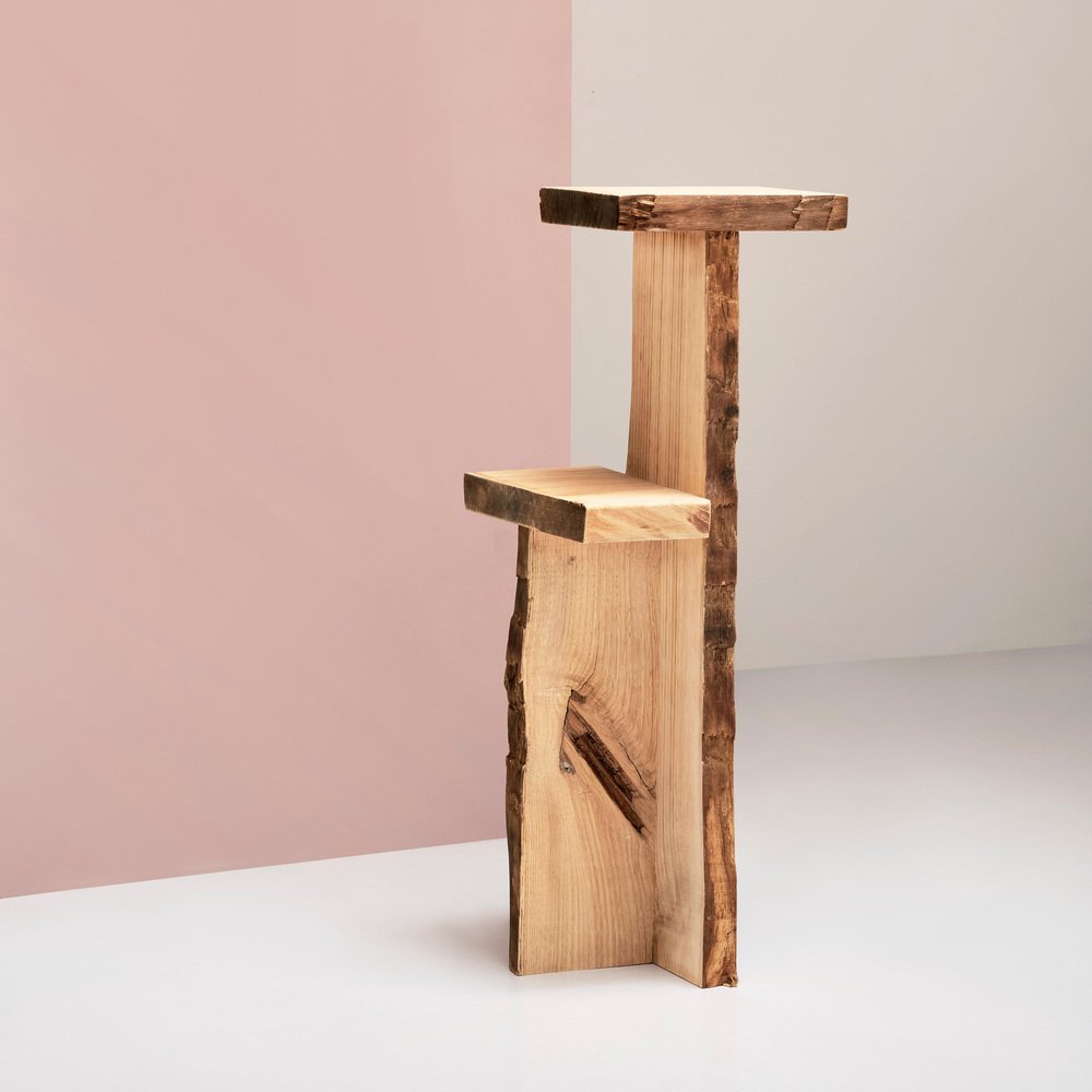 Ripped Wood Double Podium by Willem Van Hooff for sale at Pamono